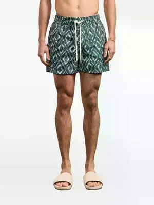 Frescobol Carioca Rio Printed Swim Short - Green
