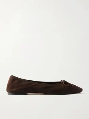 AeydĒ Tiby Bow-detailed Ballet Flats - Brown