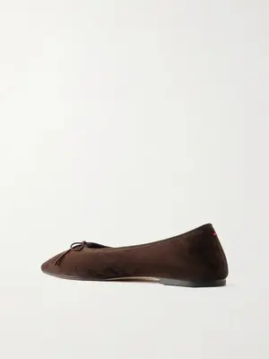 AeydĒ Tiby Bow-detailed Ballet Flats - Brown
