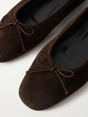 AeydĒ Tiby Bow-detailed Ballet Flats - Brown