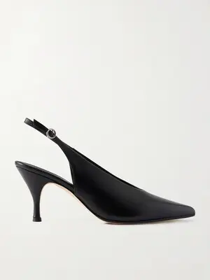 AeydĒ Carla Leather Slingback Pumps - Black