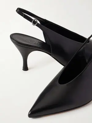 AeydĒ Carla Leather Slingback Pumps - Black