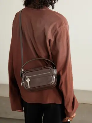 Acne Studios Camero Kit Embellished Leather Shoulder Bag - Brown