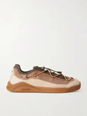 Moon Boot Moonlight Suede-trimmed Mesh Sneakers - Neutrals