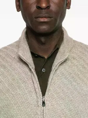 Corneliani Knitted Zip Cardigan - Neutrals