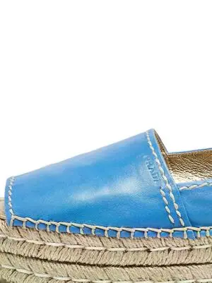Prada Leather Platform Espadrilles