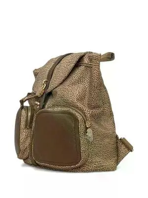 Borbonese Flap Printed Backpack - Brown