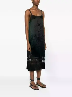 BODE Fringe Floral Midi Dress