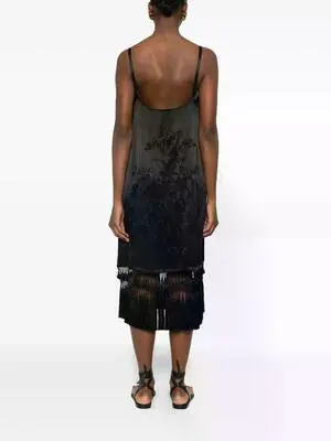 BODE Fringe Floral Midi Dress