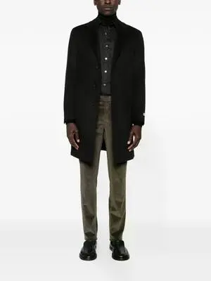 Canali Buttoned Coat - Black
