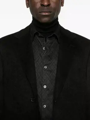 Canali Buttoned Coat - Black