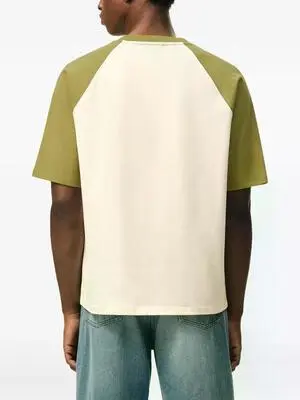 AMI Paris Two-tone Cotton T-shirt With De Coeur Patch - Neutrals