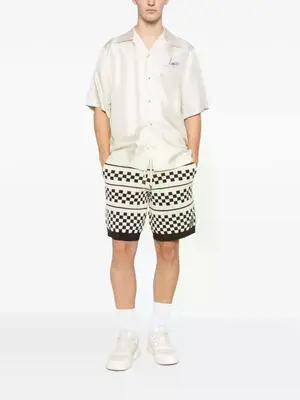 Amiri Check Drawstring Shorts - Neutrals