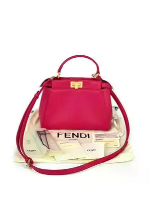 Fendi Mini Peekaboo Leather Tote