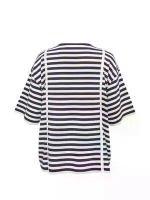 PUSHBUTTON Striped Buttoned T-shirt