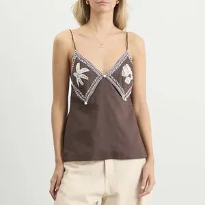 ALEMAIS Leandra Corded Cami Top - Chocolate