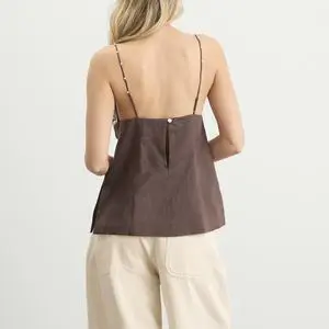 ALEMAIS Leandra Corded Cami Top - Chocolate