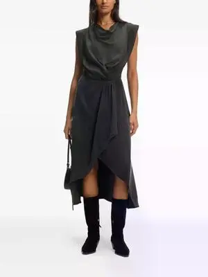 BOSS Sleeveless Cowl Neck Dress With Wrap Skirt