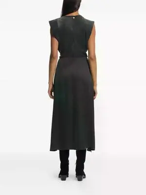 BOSS Sleeveless Cowl Neck Dress With Wrap Skirt