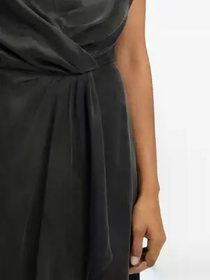 BOSS Sleeveless Cowl Neck Dress With Wrap Skirt