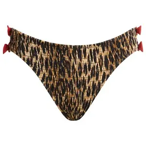 DAMSON MADDER Shirred Bow Bikini Bottom - Brown