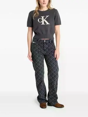 Calvin Klein Graphic Short-sleeve Sweater - Grey