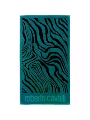 Roberto Cavalli Zebra-print 2000 Beach Towel - Blue