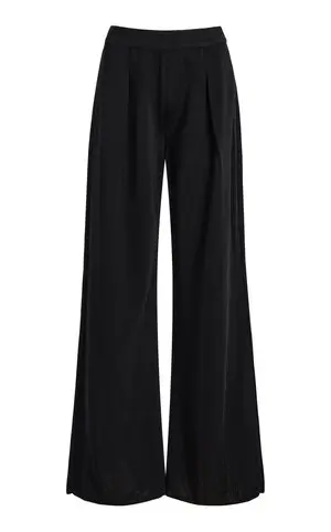 HIGH SPORT Gene Pleated Wide-leg Pants - Black