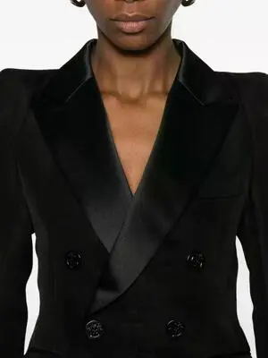 Sacai Double-breasted Cropped Jacket
