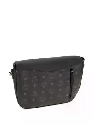 Mcm Diamant 3d Logo-printed Zip Messenger Bag