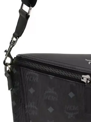 Mcm Diamant 3d Logo-printed Zip Messenger Bag