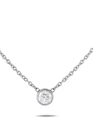 LB EXCLUSIVE Diamond Round Pendant Necklace - Silver