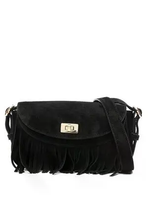 Sandro Le Mini Mambo Fringed Suede Crossbody Bag - Black