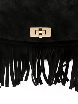 Sandro Le Mini Mambo Fringed Suede Crossbody Bag - Black