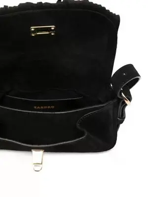 Sandro Le Mini Mambo Fringed Suede Crossbody Bag - Black