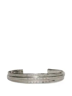 MAISON MARGIELA Enamel Logo Cuff Bracelet - Silver