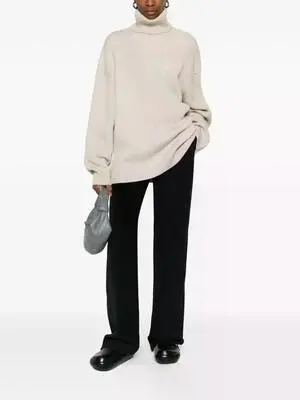 ENTIRE STUDIOS Roll Neck Ribbed Sweater - Neutrals
