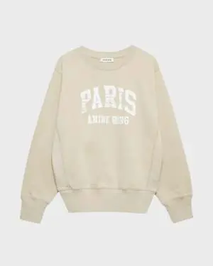 ANINE BING Harry Shrunken Paris Sweatshirt - Beige