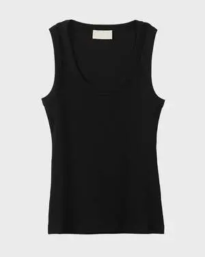 WAKAKUU Biarritz Rib Tank Top - Black
