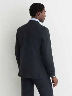 REISS Venue Tailored Fit Double-breasted Check Suit Blazer Wool-blend