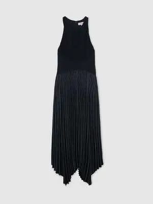 REISS Rachel Pleated Sleeveless Midi Dress