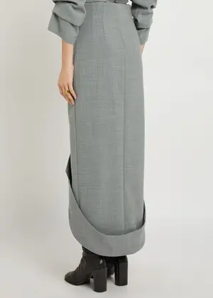 A.W.A.K.E. Mode Darted Woven Midi Skirt