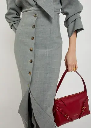 A.W.A.K.E. Mode Darted Woven Midi Skirt