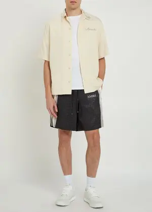 Amiri Logo-monogrammed Satin Shorts - Black