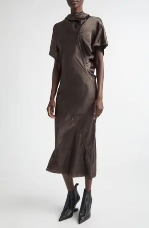 Rick Owens Seb Satin Midi Dress