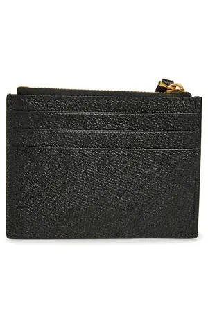 Valentino Garavani Vlogo Leather Card Case - Black