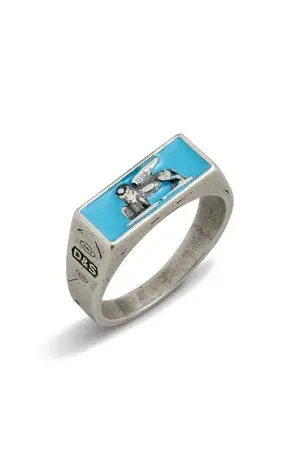 DEGS & SAL Venetian Lion Sterling Silver Ring - Turquoise