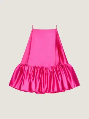 Givenchy Sliced Mini Ruffled Satin Dress