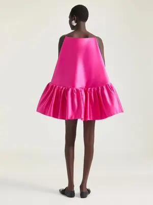 Givenchy Sliced Mini Ruffled Satin Dress