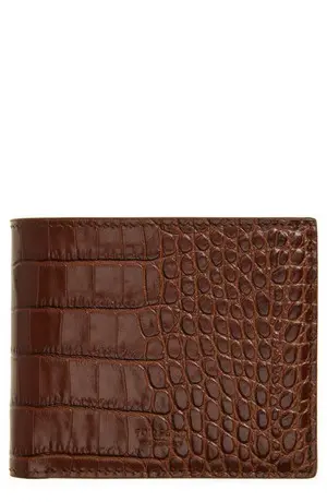 TOM FORD Embossed Classic Bifold Wallet - Caramel